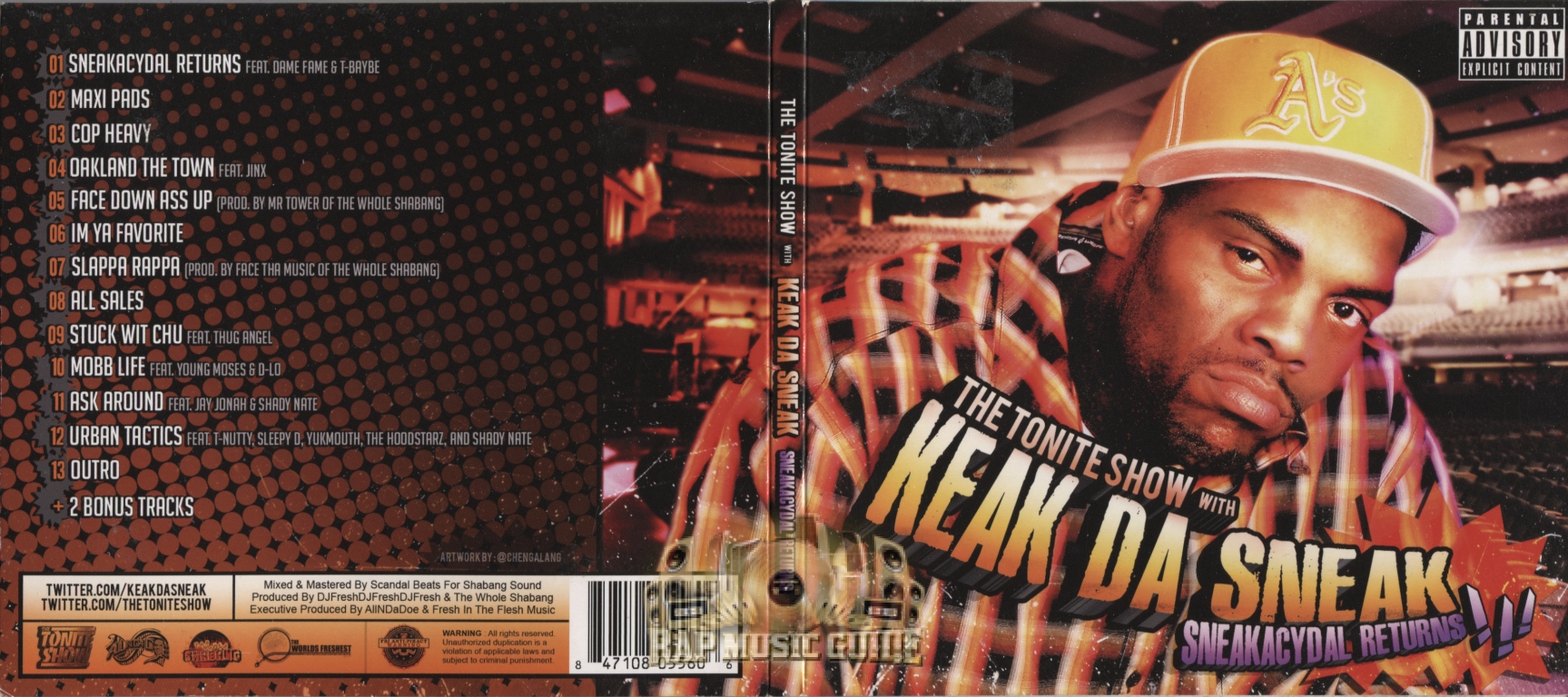 Keak Da Sneak - The Tonite Show With Keak Da Sneak: Sneakacydal Returns: CD | Rap Music Guide